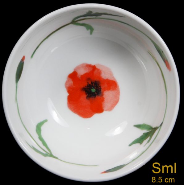 Poppy medium bowl - Bone china bowl by Fran Evans